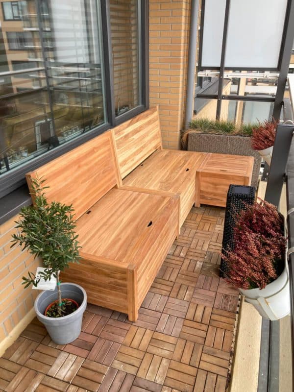 Balcony bench of 100 cm wide - Ideal for small balconies